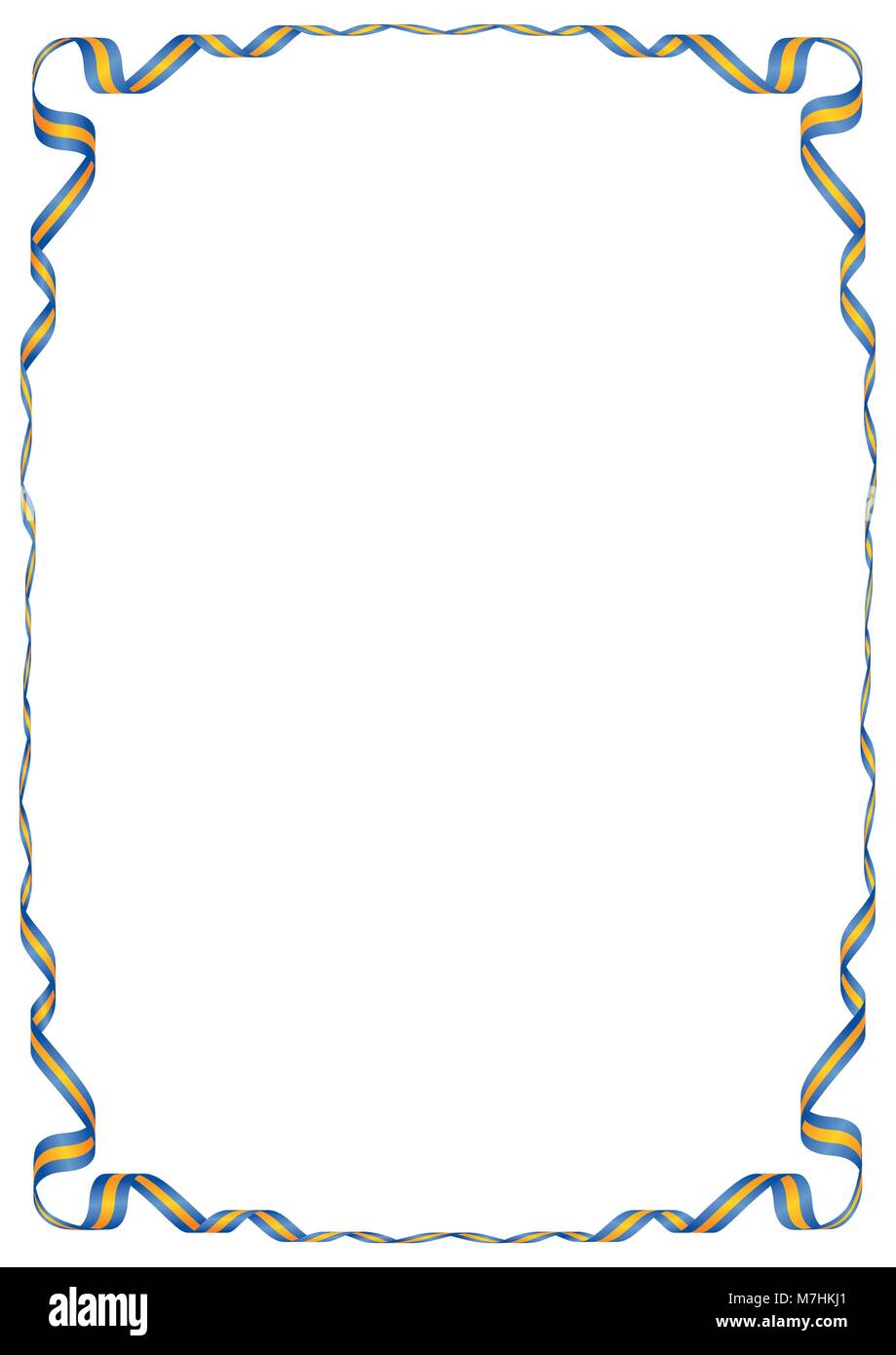 Frame and border of ribbon with the colors of the Sweden flag Stock ...
