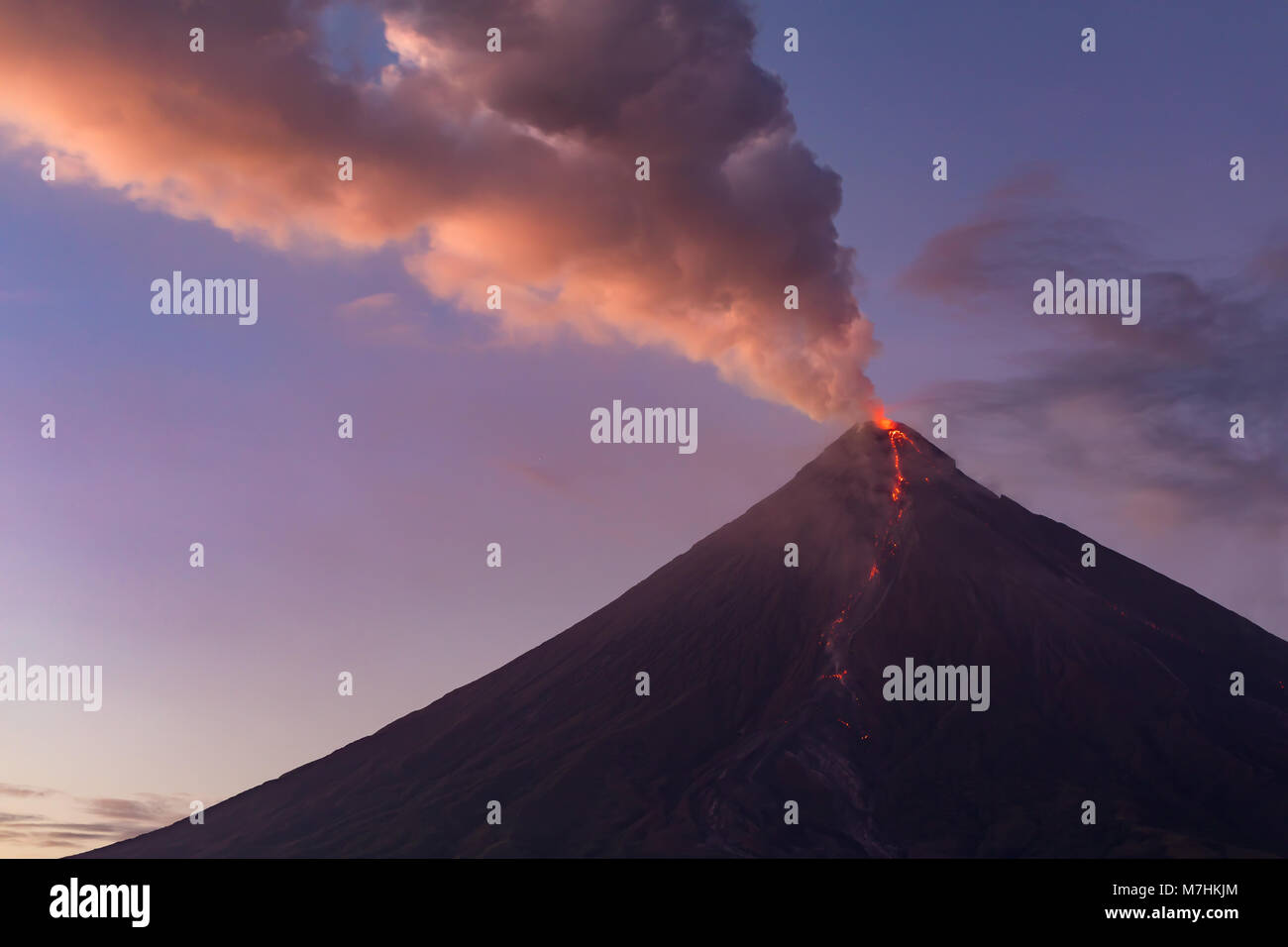 Mount Mayon Albay Philippines March 08, 2018 The Mayon Volcano, during ...