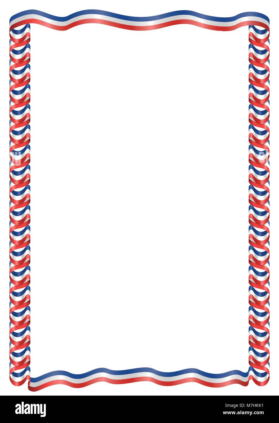 Frame and border of ribbon with the colors of the France flag Stock ...