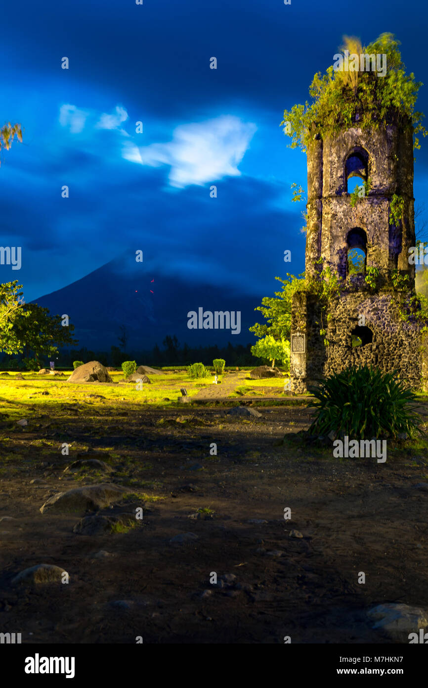 Mount Mayon Albay Philippines March 09, 2018 The Mayon Volcano, during ...
