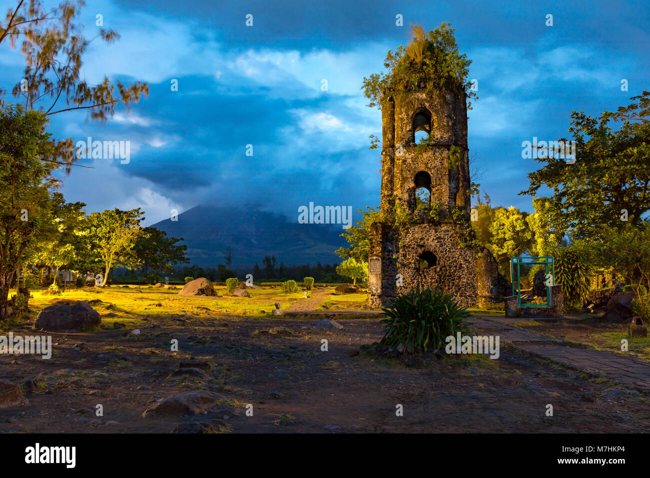Mount Mayon Albay Philippines March 09, 2018 The Mayon Volcano, during ...