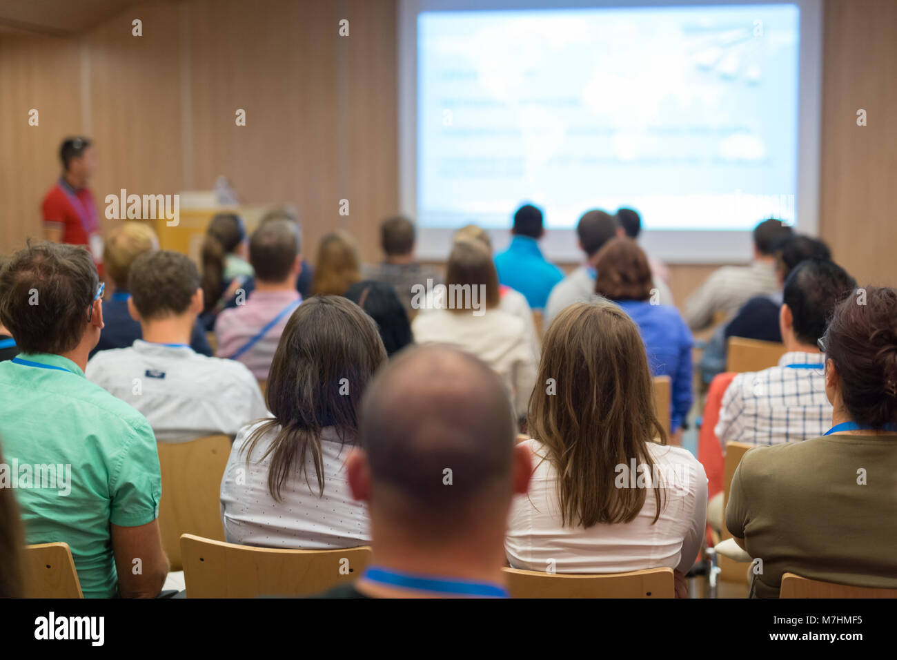 Speaker giving presentation on health care conference Stock Photo - Alamy