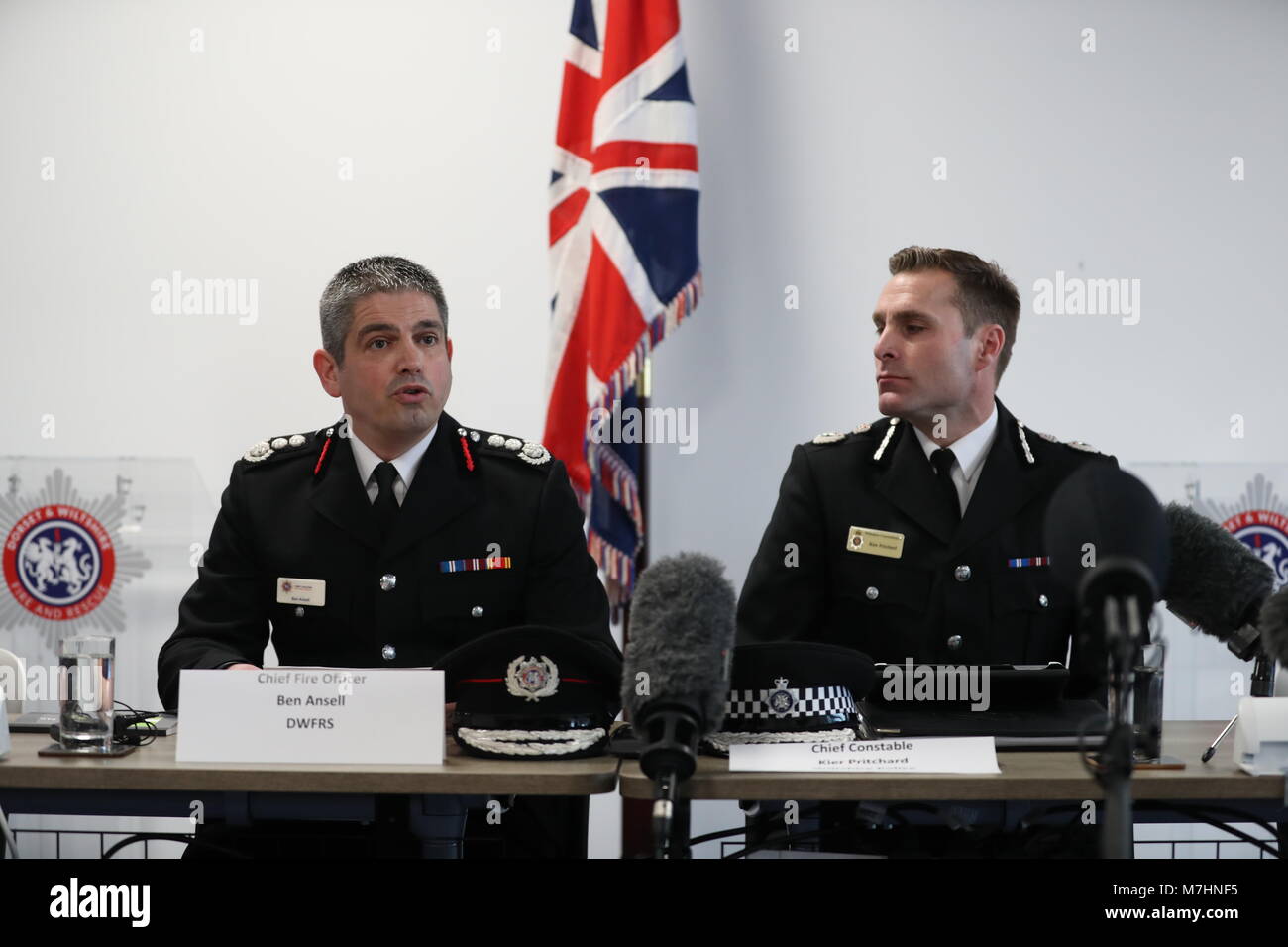 Ben Ansell (left), chief fire officer of Dorset & Wiltshire Fire and ...