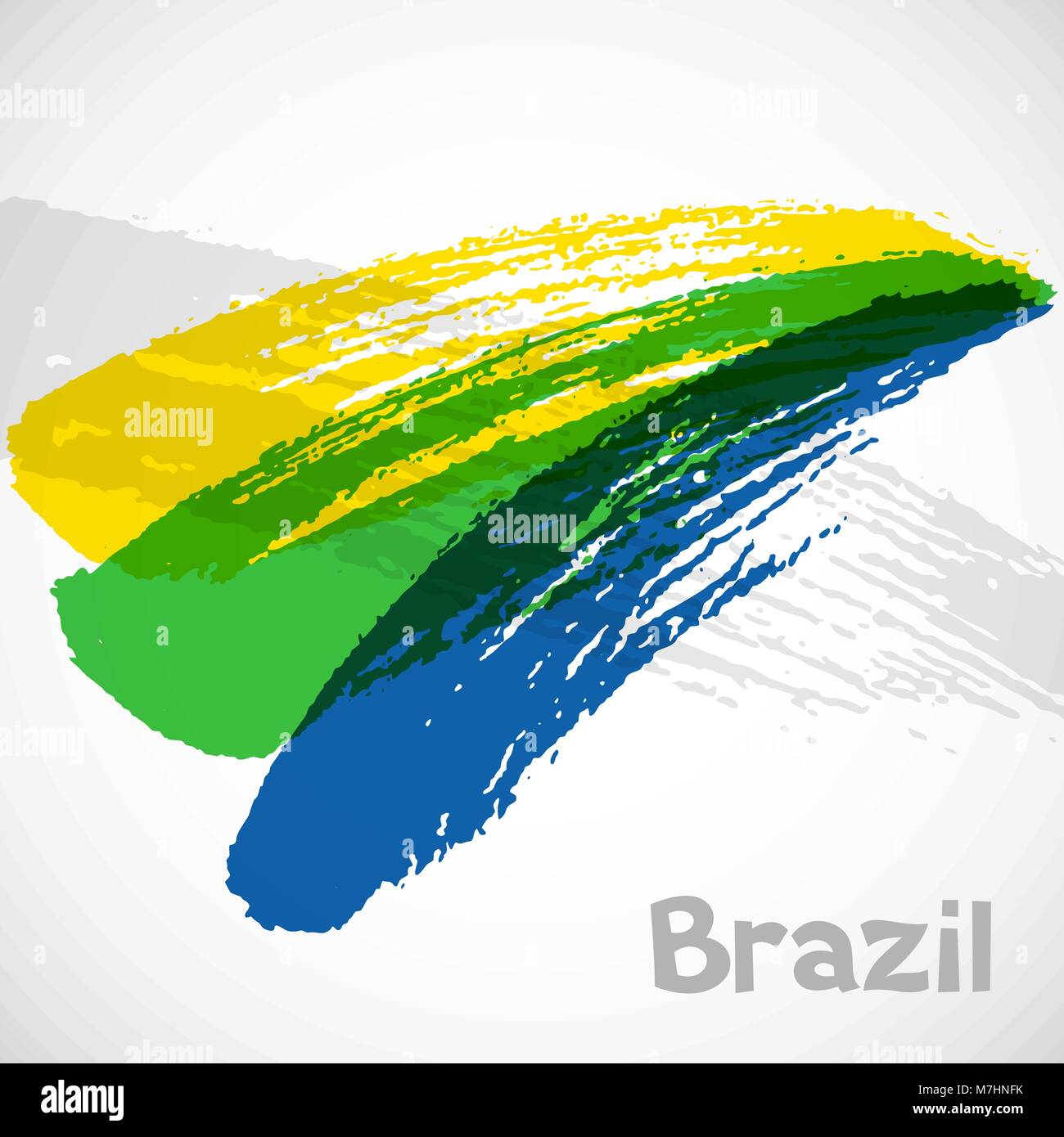 Brazil abstract background with grunge paint strokes in color of flag ...