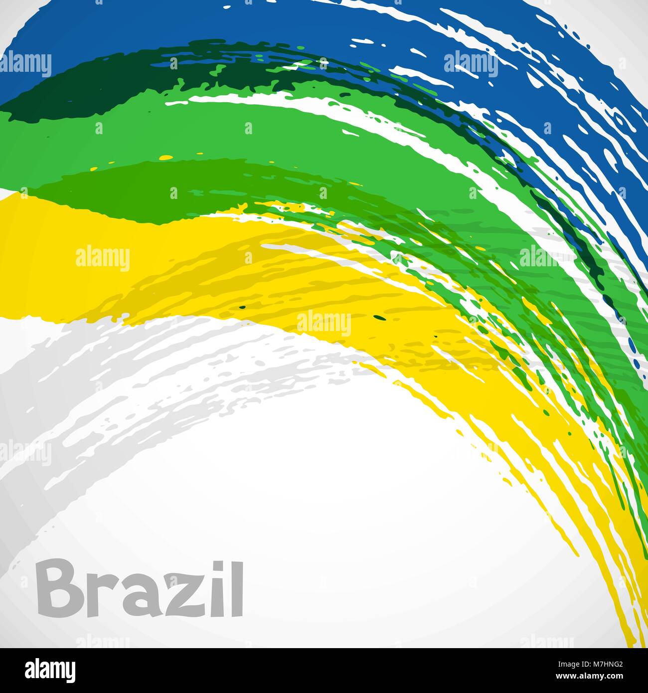 Brazil abstract background with grunge paint strokes in color of flag ...
