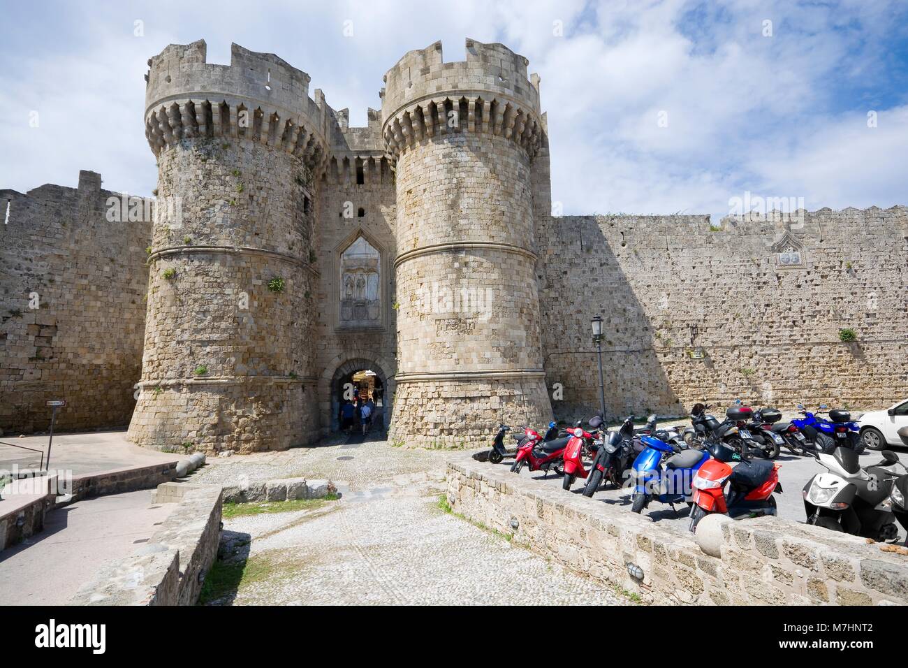 RHODES, GREECE - MAY 08: Fortifications of the Old Town of Rhodes ...