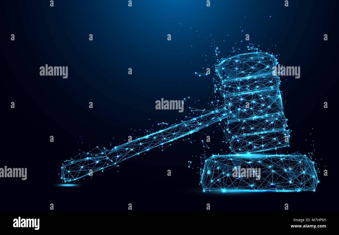 Abstract Hammer judge form lines and triangles, point connecting ...