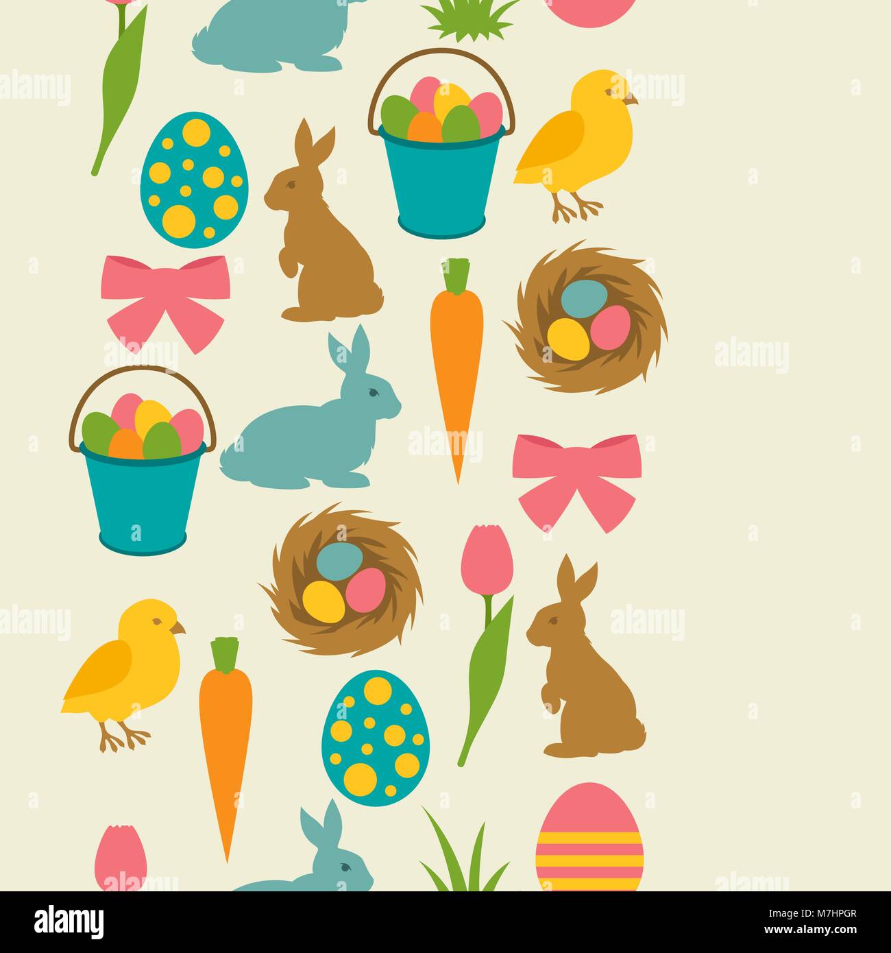 Happy Easter seamless pattern with decorative objects. Background can ...