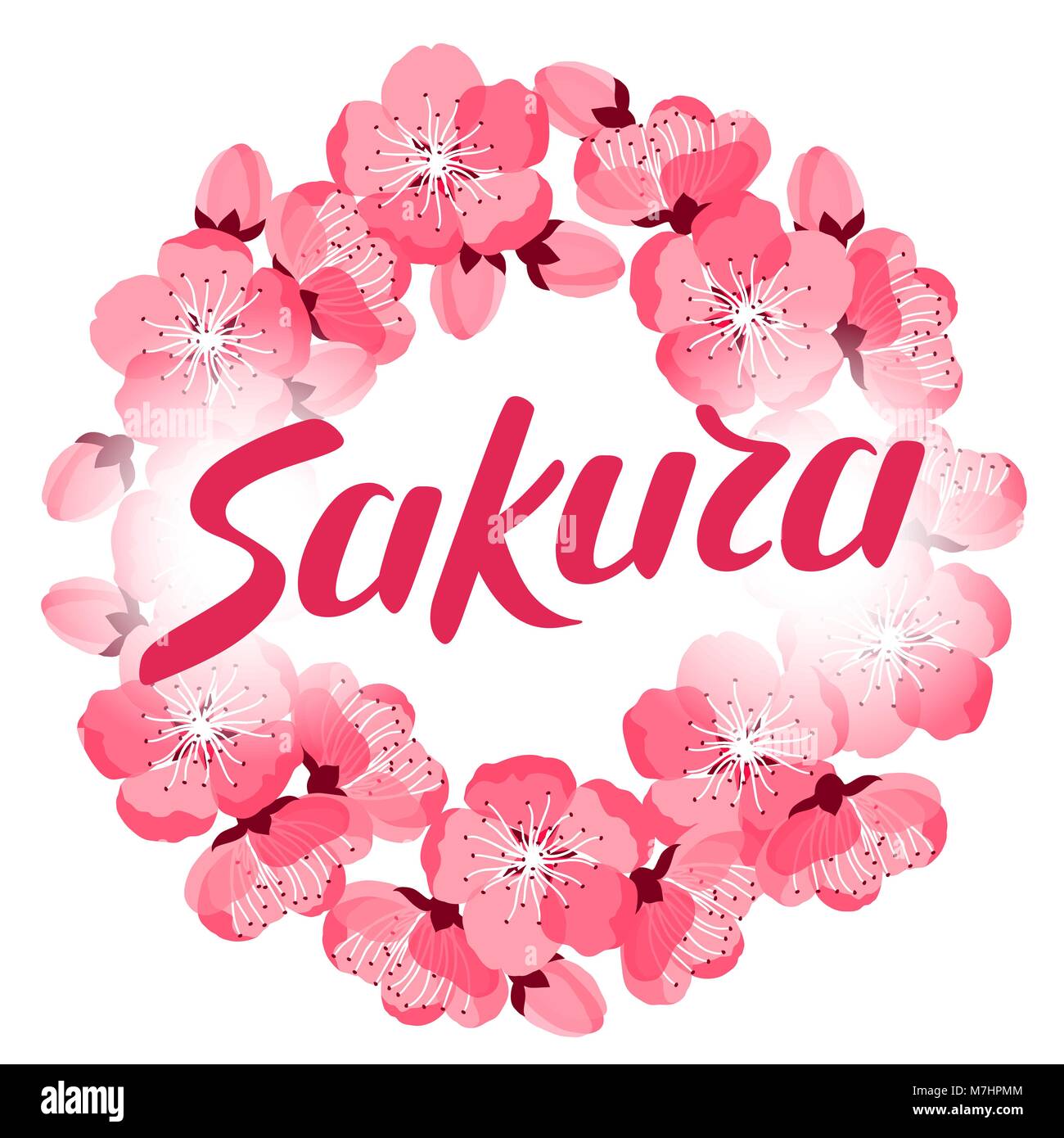 Japanese sakura background with stylized flowers. Image for holiday ...