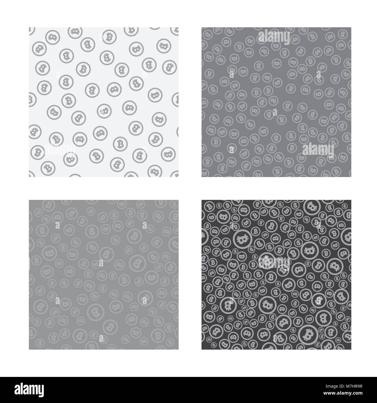 Bitcoin seamless pattern. White seamless background with signs of ...