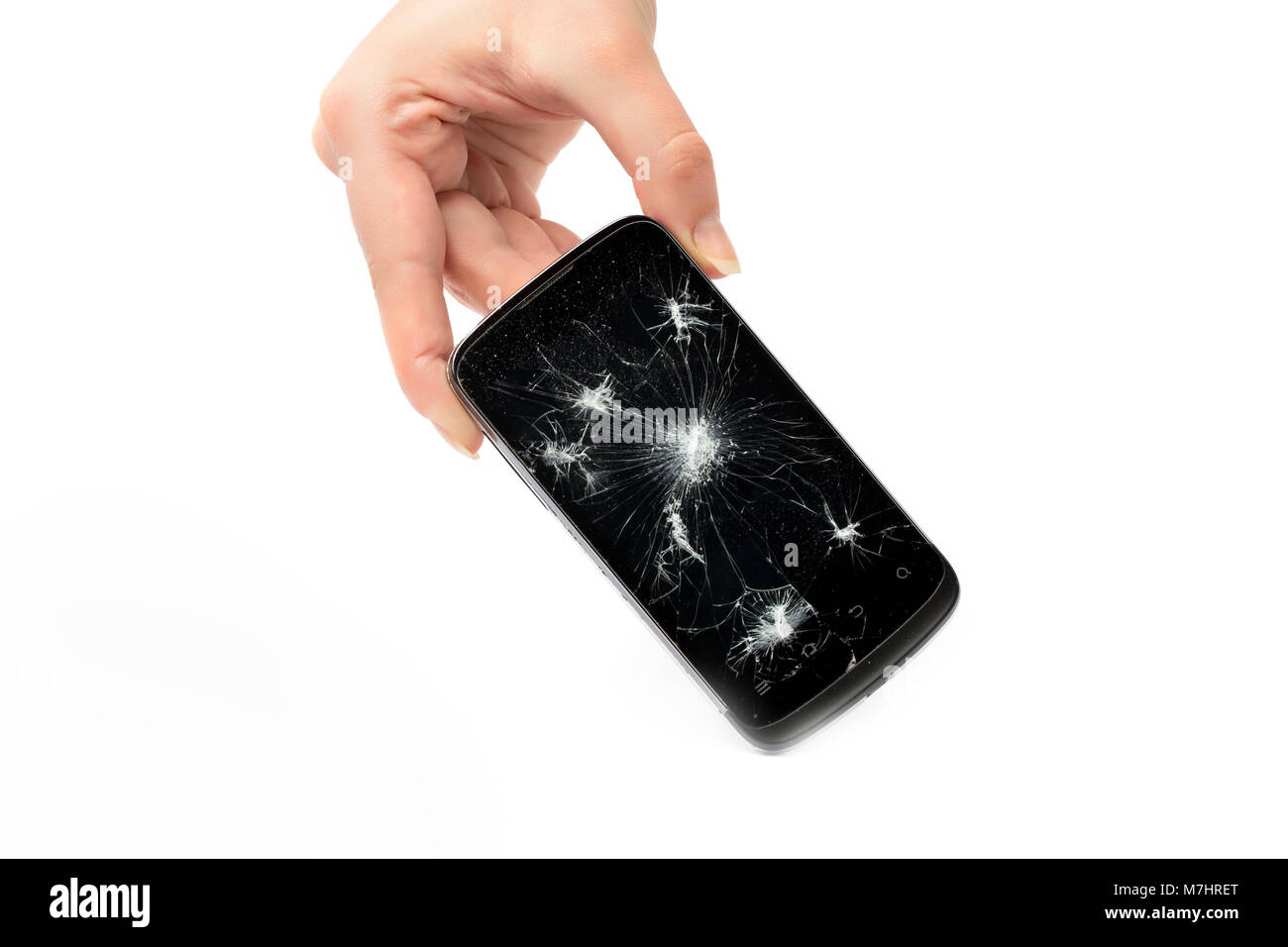 Broken display mobile in hand hi-res stock photography and images - Alamy