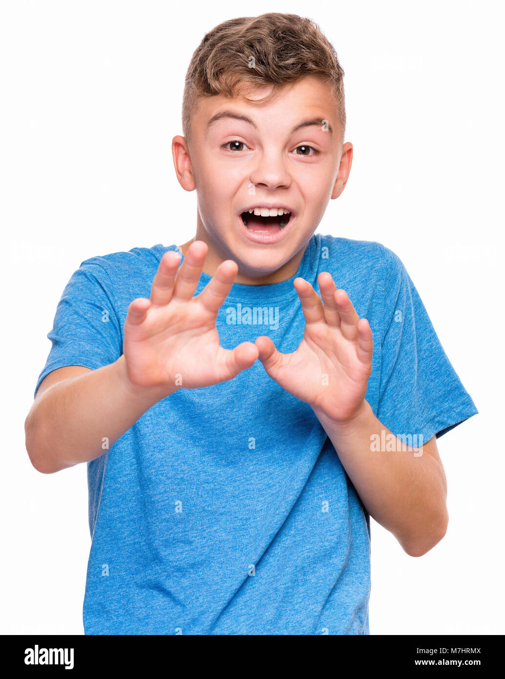 Emotional portrait of teen boy Stock Photo - Alamy