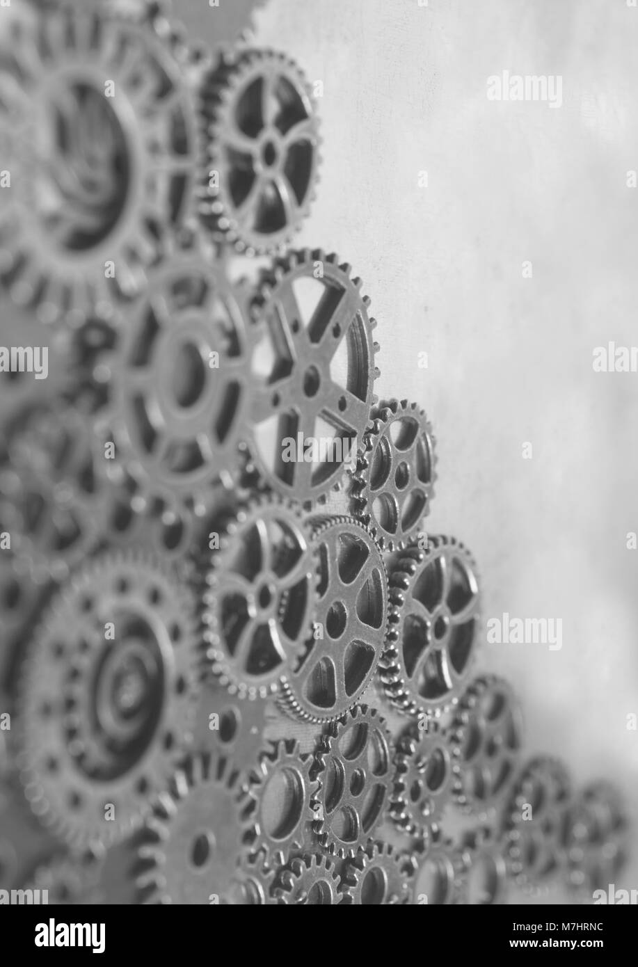 Machine wheel cog belt Black and White Stock Photos & Images - Alamy