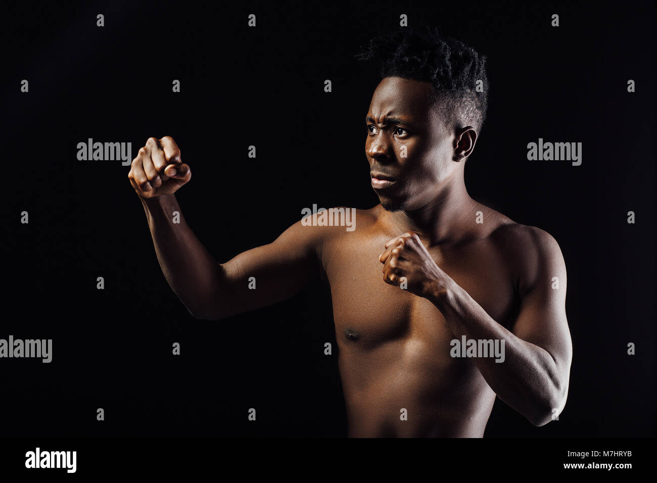 African-American male athlete boxing Stock Photo - Alamy
