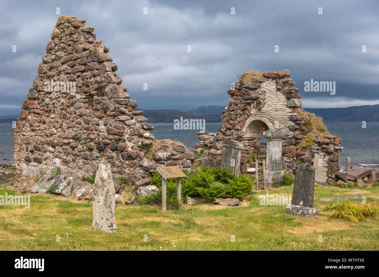 Laide, Scotland - June 8, 2012: Chapel ruin at Laide historic beach ...
