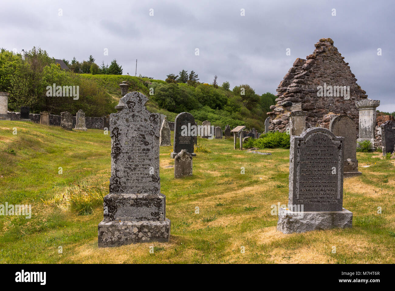 Laide, Scotland - June 8, 2012: Chapel ruin at Laide historic beach ...
