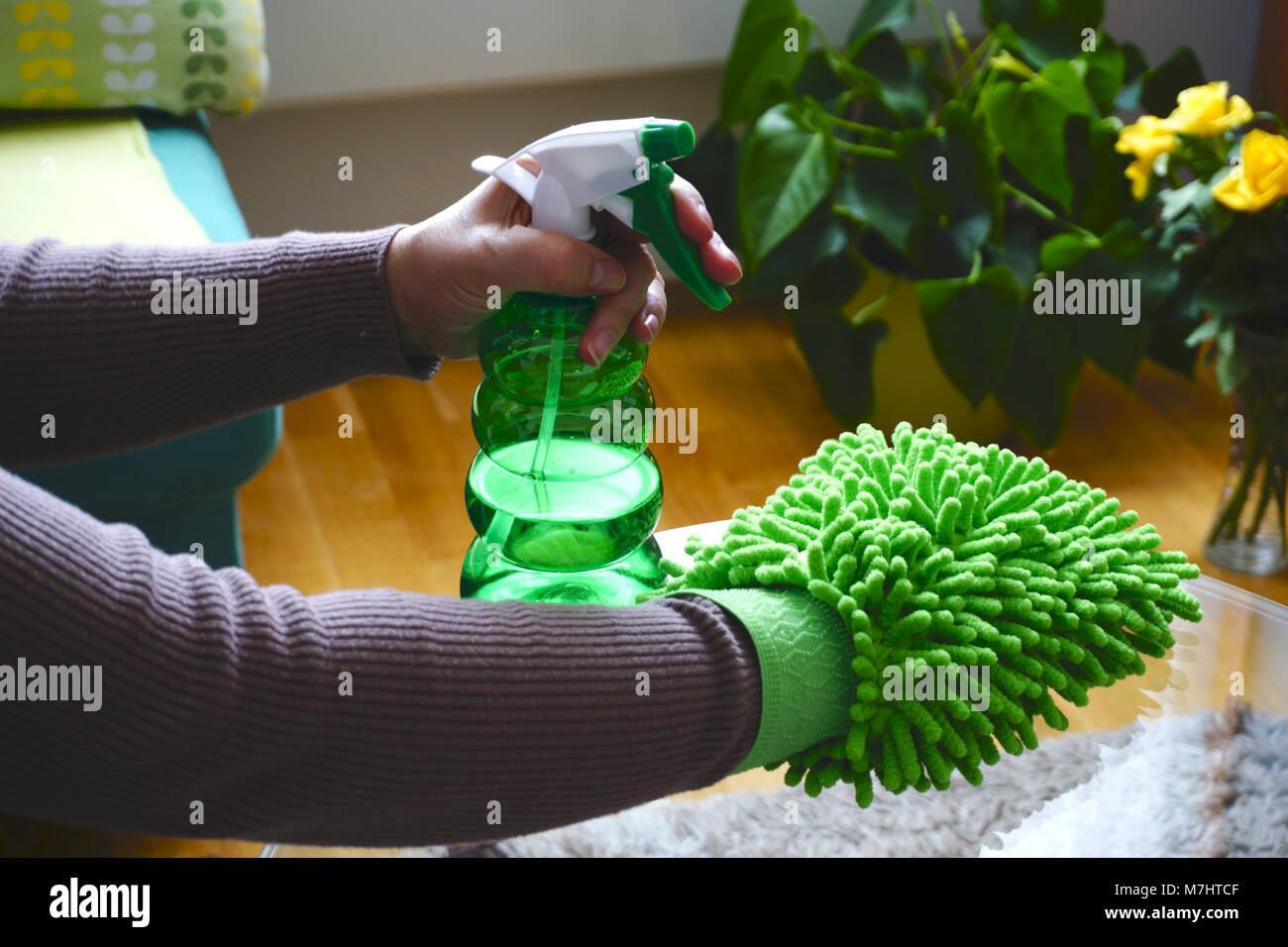 Cleaning table products green hi-res stock photography and images - Alamy