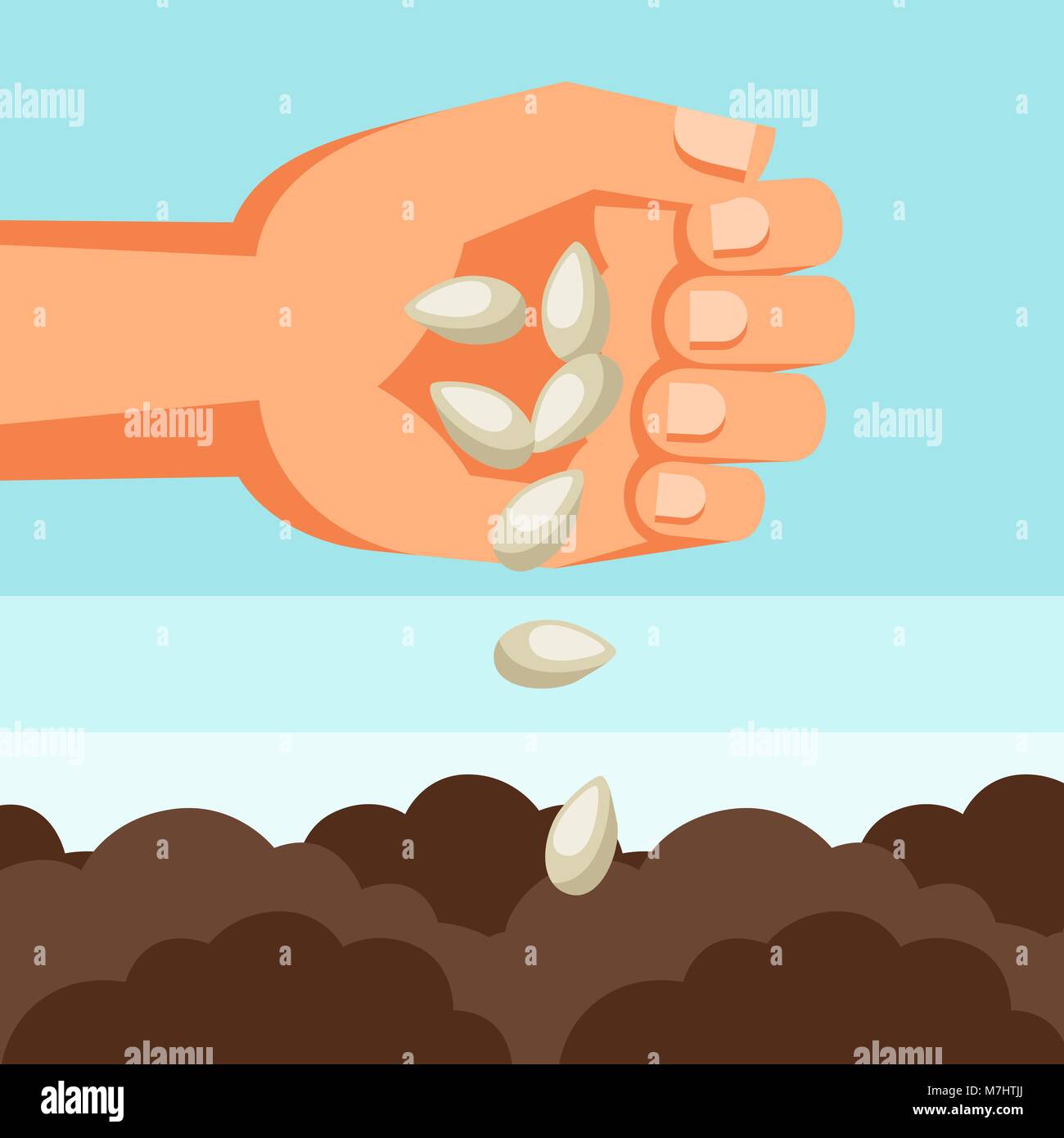 Hand holding soil Stock Vector Images - Alamy