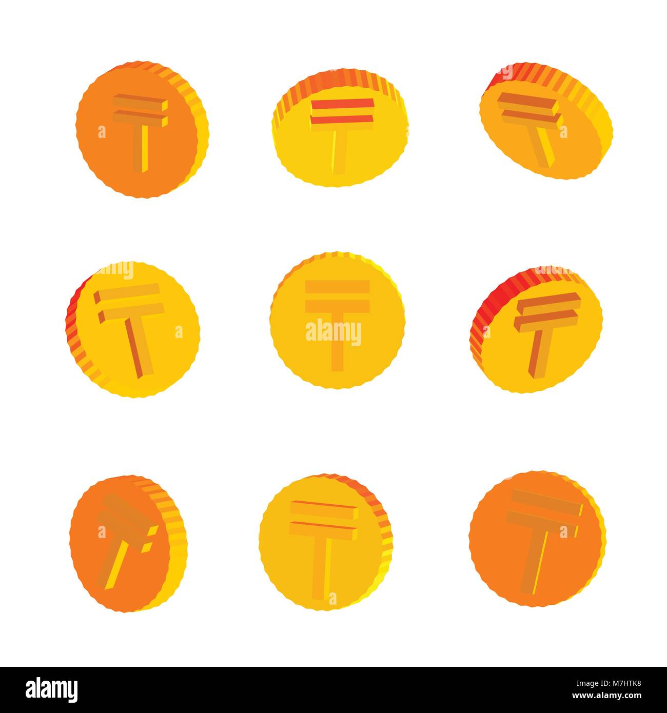 Golden Coins with Tenge Symbols Stock Vector Image & Art - Alamy