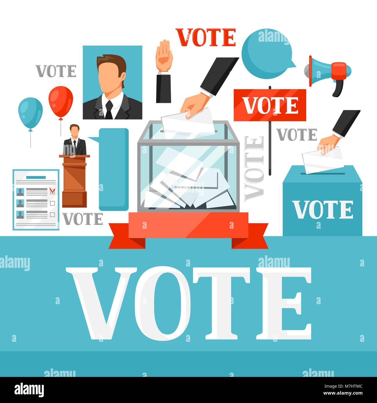 Vote political elections background. Illustration for campaign leaflets ...