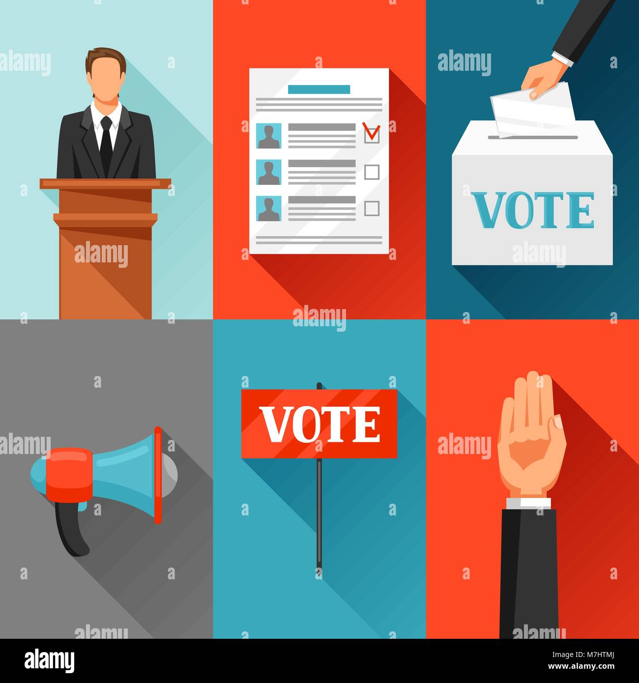 Vote political elections concept. Illustration for campaign leaflets ...