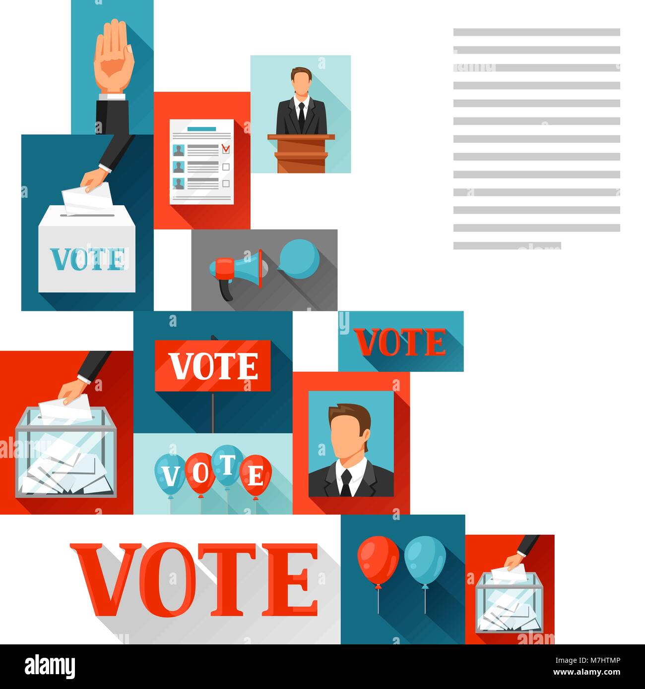 Vote political elections background. Illustration for campaign leaflets ...