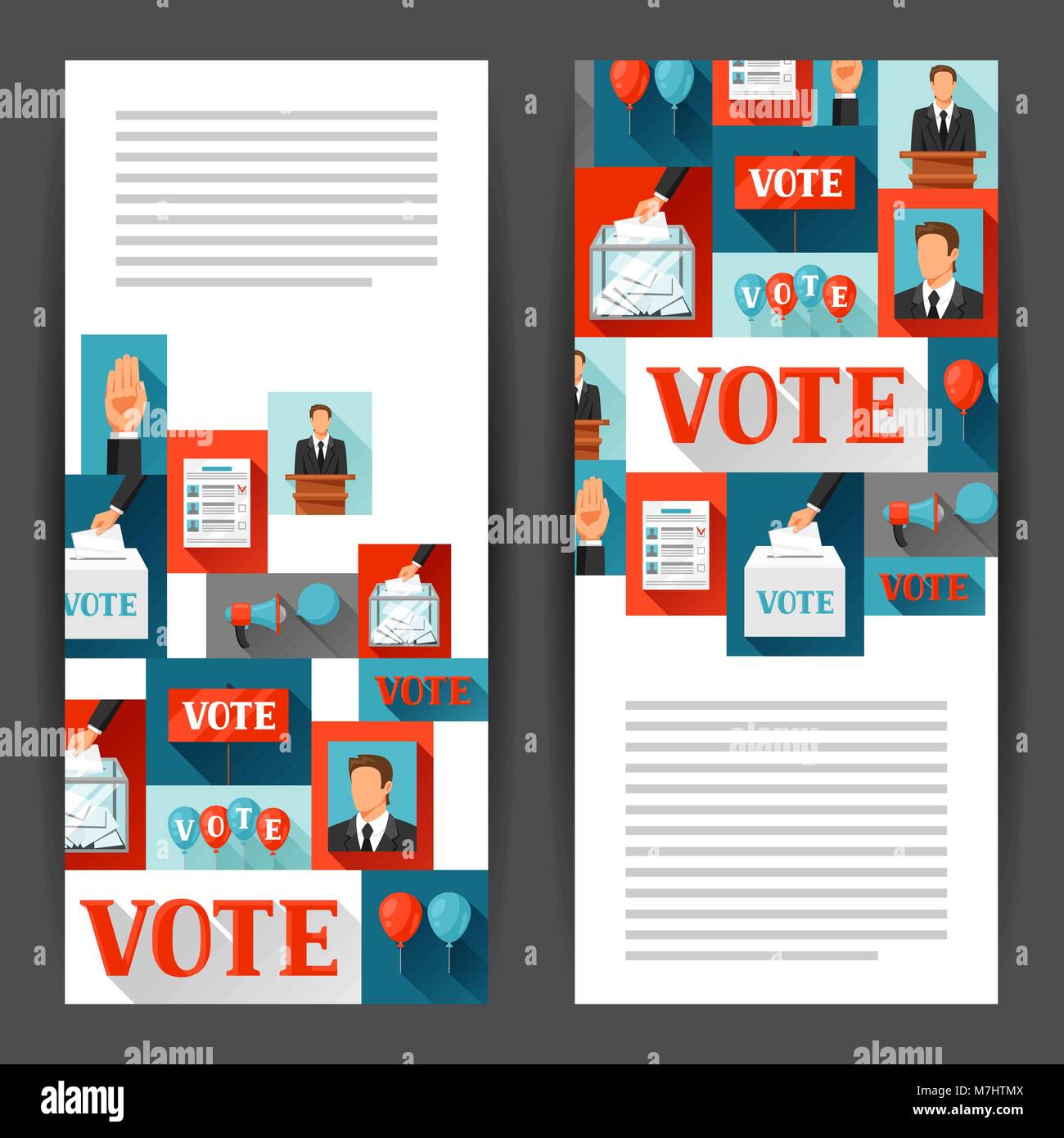 Vote political elections banners. Backgrounds for campaign leaflets ...