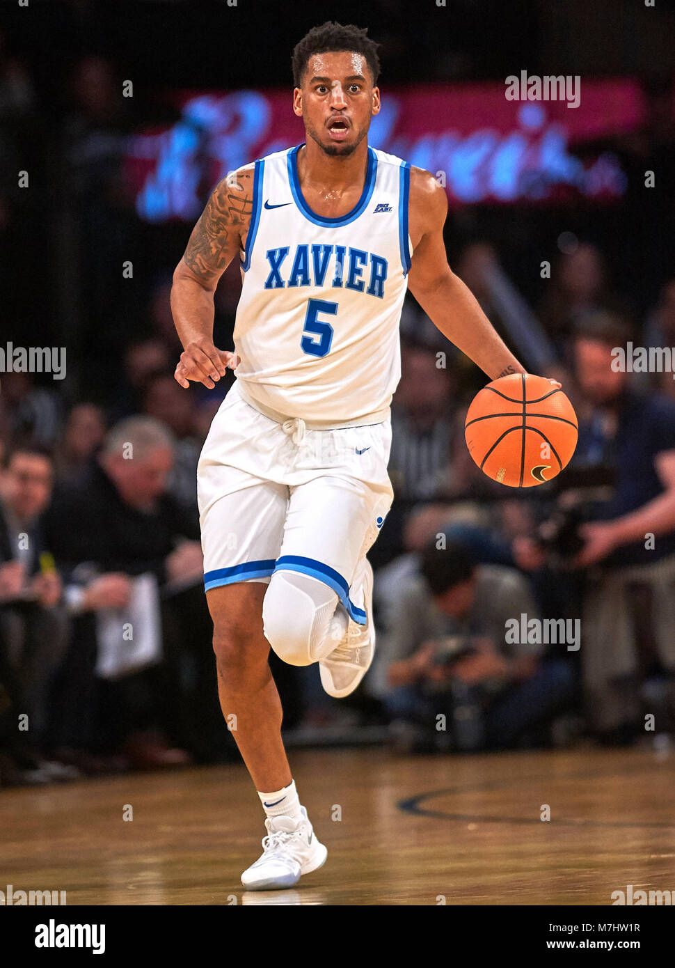 New York, New York, USA. 9th Mar, 2018. Xavier Musketeers guard Trevon ...