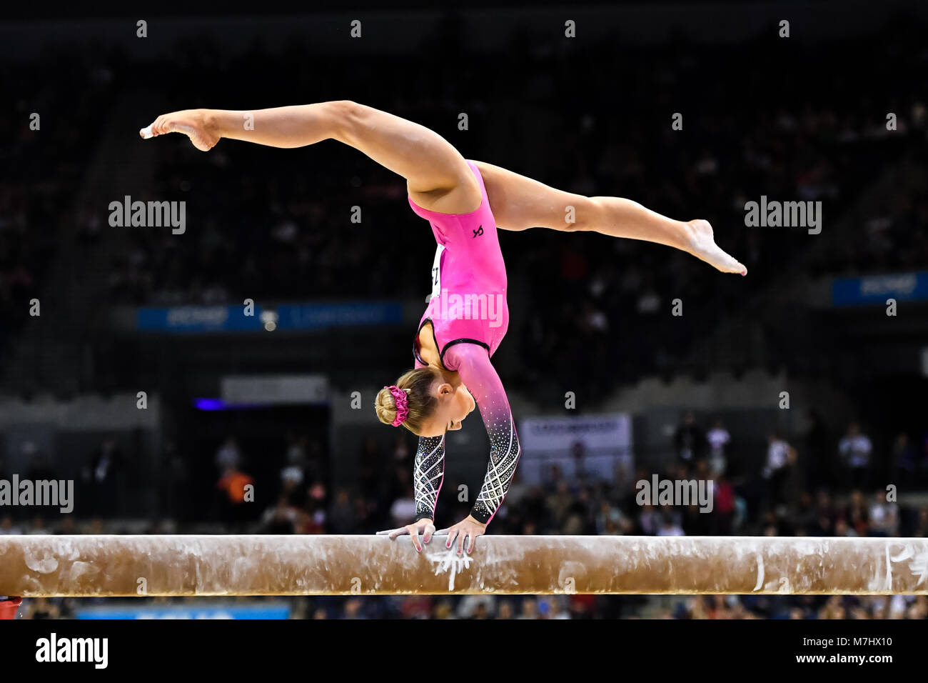 Liverpool, UK. 10th March, 2018. Carrie Walker competes on the Balance ...