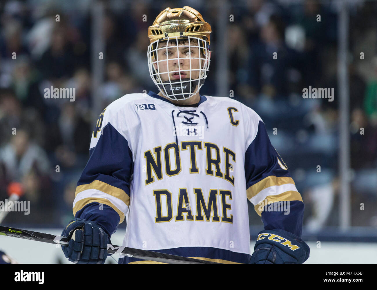 South Bend, Indiana, USA. 10th Mar, 2018. Notre Dame forward Jake Evans ...