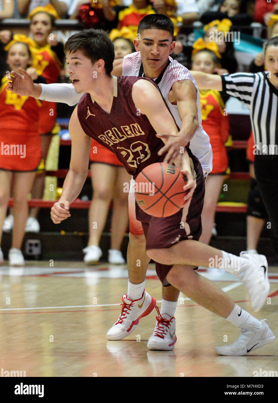 Albuquerque, NM, USA. 10th Mar, 2018. Belen's #23 Garrett Gallegos ...