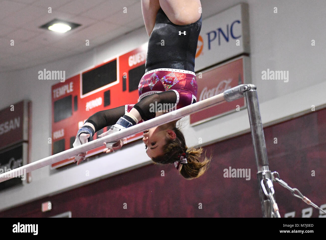 March 9, 2018 - Philadelphia, Pennsylvania, U.S - Temple Owls gymnast ...