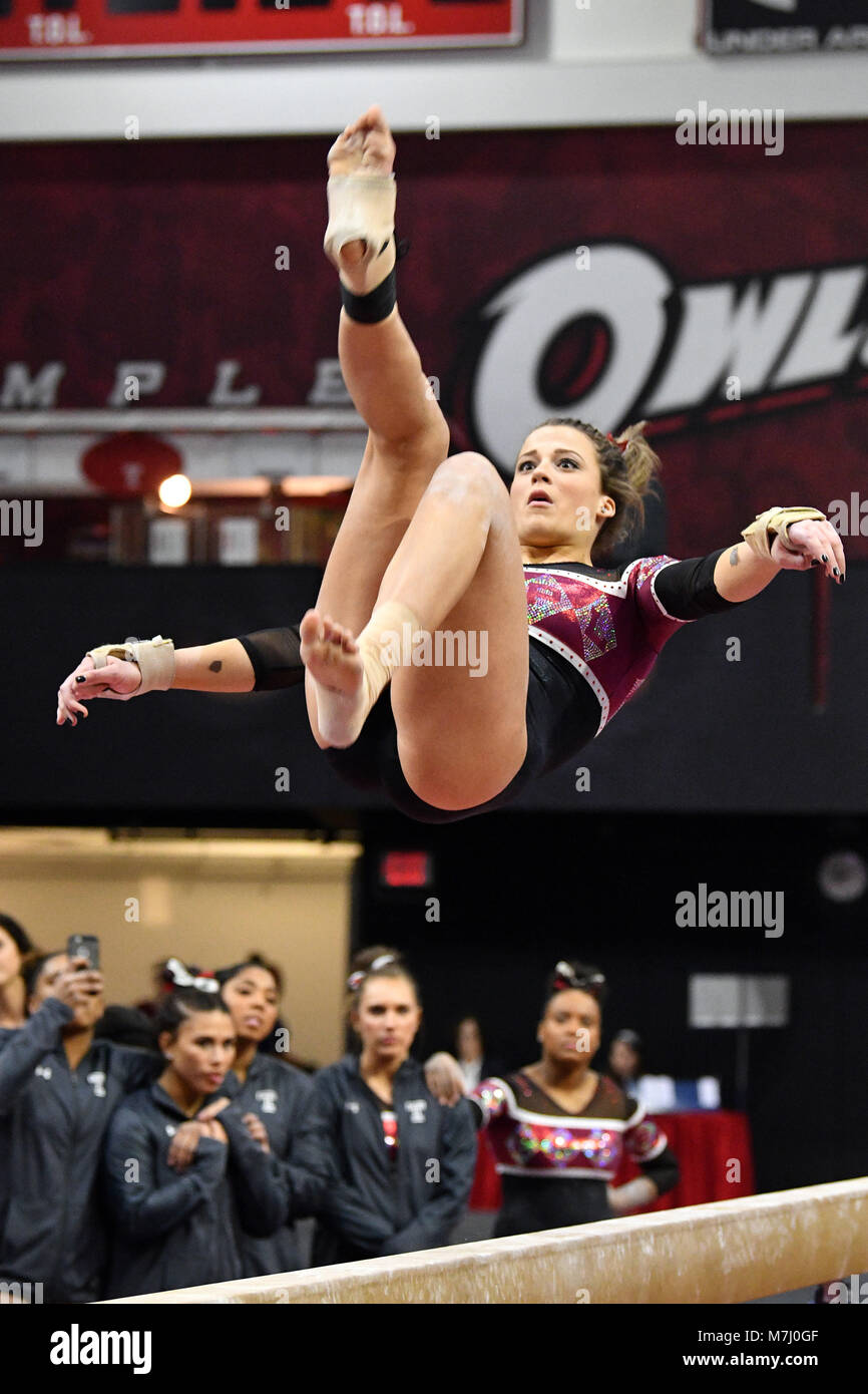 Philadelphia, Pennsylvania, USA. 9th Mar, 2017. Temple Owls gymnast ...