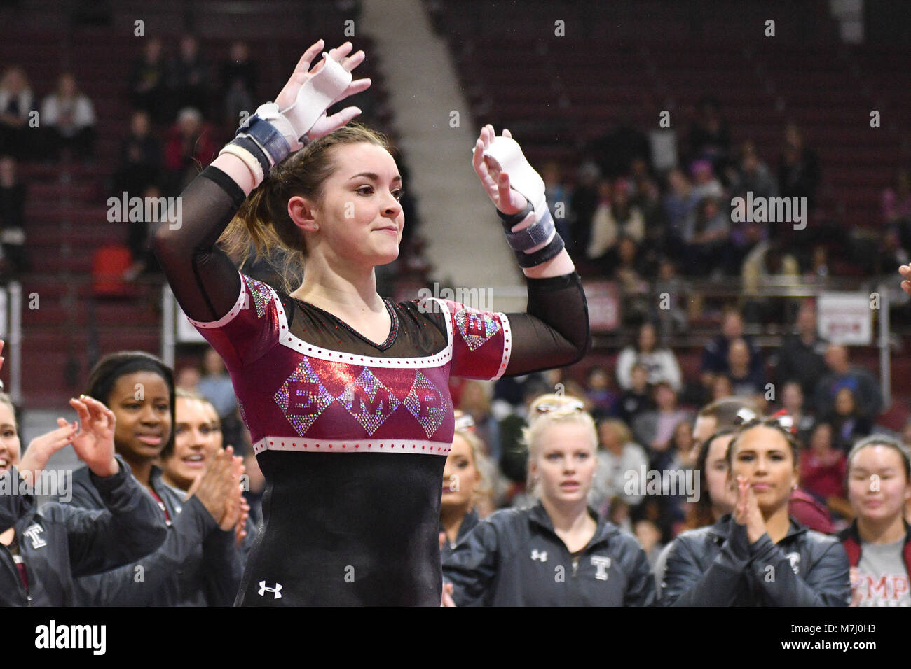 Philadelphia, Pennsylvania, USA. 9th Mar, 2018. Temple Owls gymnast ...