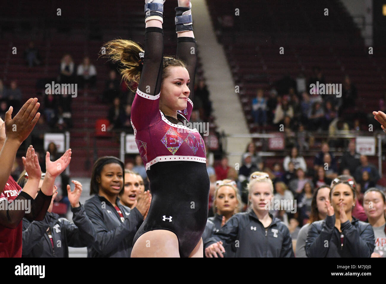 Philadelphia, Pennsylvania, USA. 9th Mar, 2018. Temple Owls gymnast ...