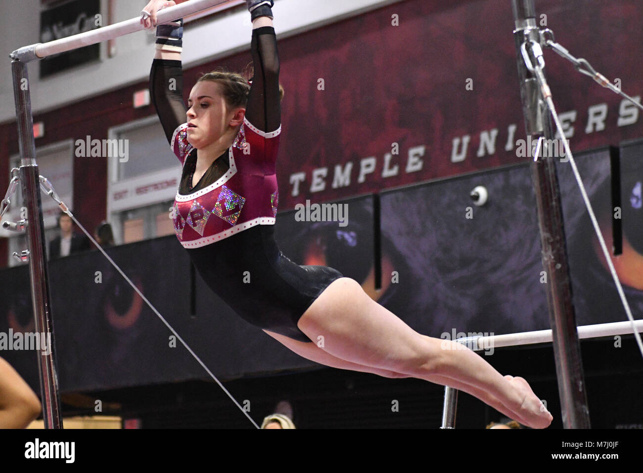 Philadelphia, Pennsylvania, USA. 9th Mar, 2018. Temple Owls gymnast ...