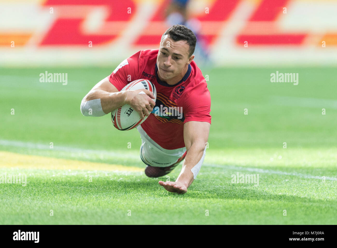 Vancouver, Canada. 10 March 2018. Jamie Farndale of Scotland, scoring ...