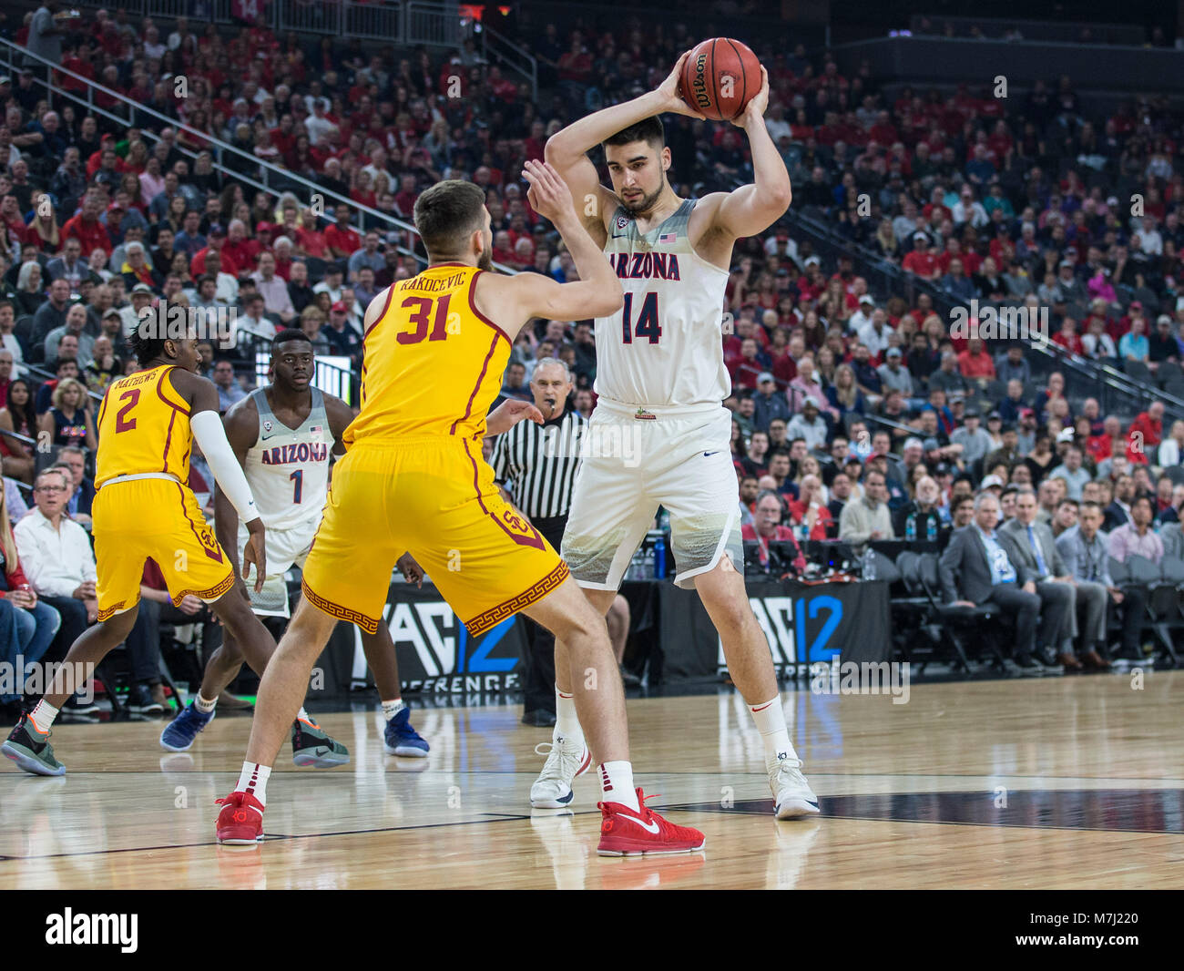 Mar 10 2018 Las Vegas, NV, U.S.A. Arizona center Dusan Ristic (14 ...
