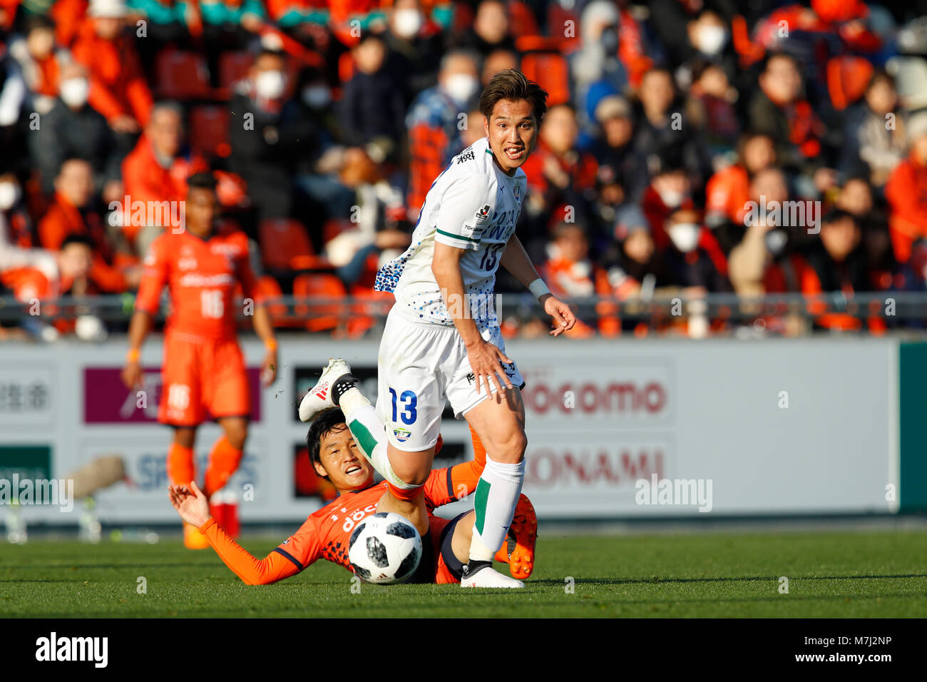 (L to R) Akimi Barada (Ardija), Hiroto Goya (Vortis), MARCH 10, 2018 ...