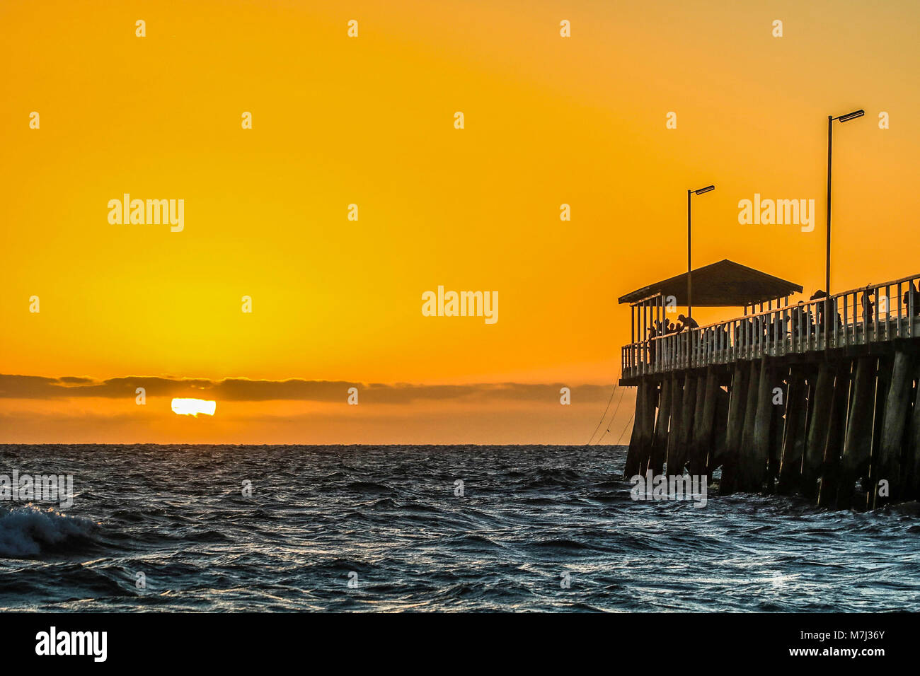 Adelaide Australia. 11th March 2018 People walking on Grange jetty ...