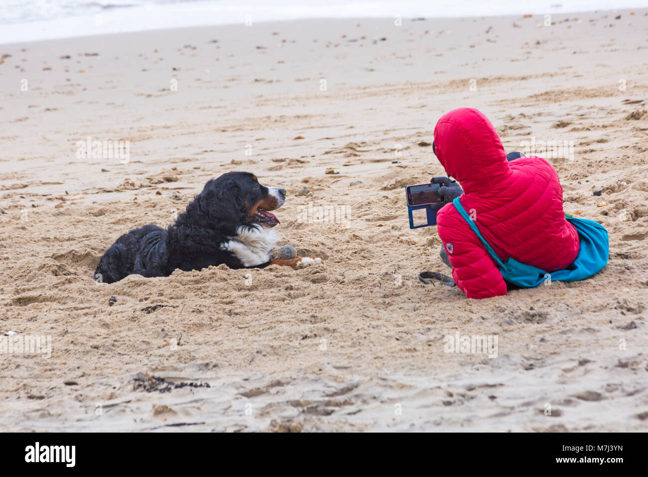 Bournemouth, Dorset, UK. 11th March 2018. UK weather: grey overcast day ...