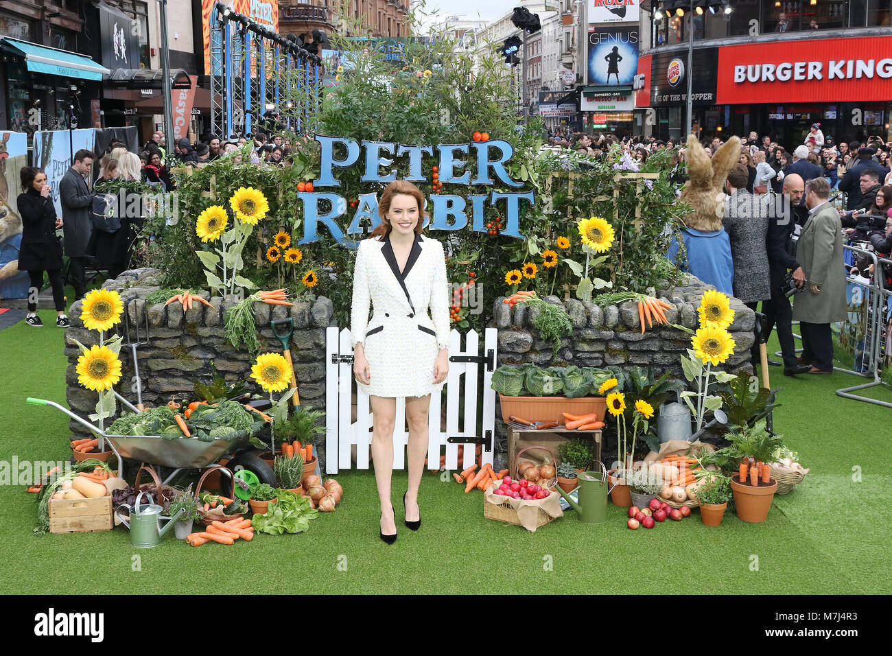 London, UK. 11th March, 2018. Daisy Ridley, Peter Rabbit - UK Gala ...