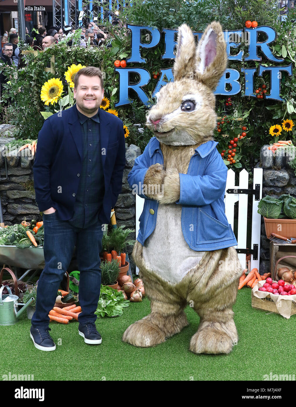 London, UK. 11th March, 2018. James Corden, Peter Rabbit - UK Gala ...