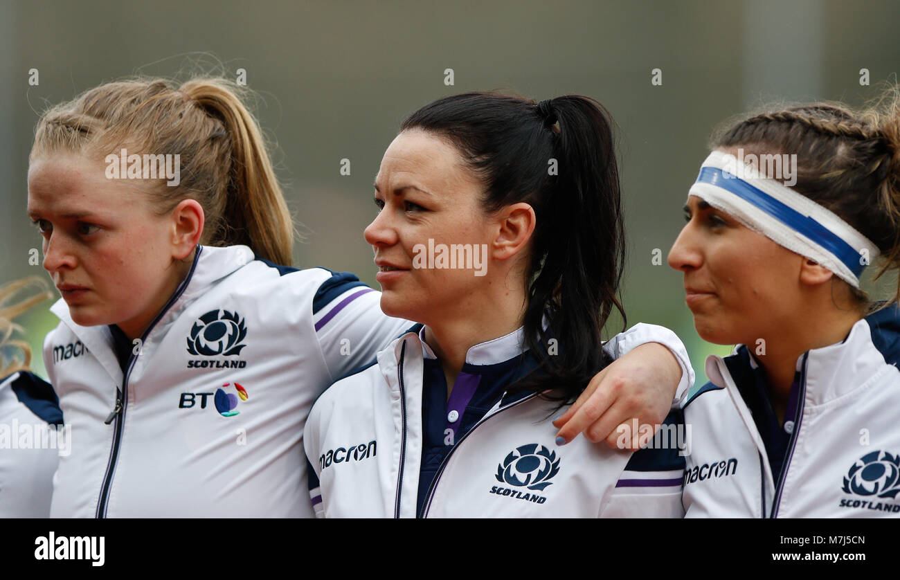 Dublin, Ireland. Sunday 11 March, 2018. Scotland Women prepare to take ...