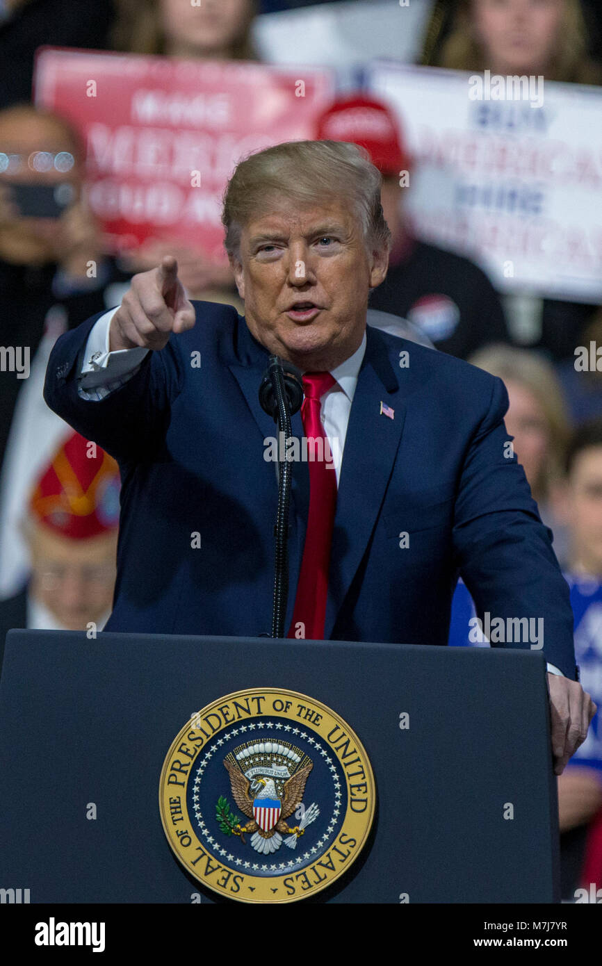 Moon Township, USA. 10th Mar, 2018. United States President Donald J ...