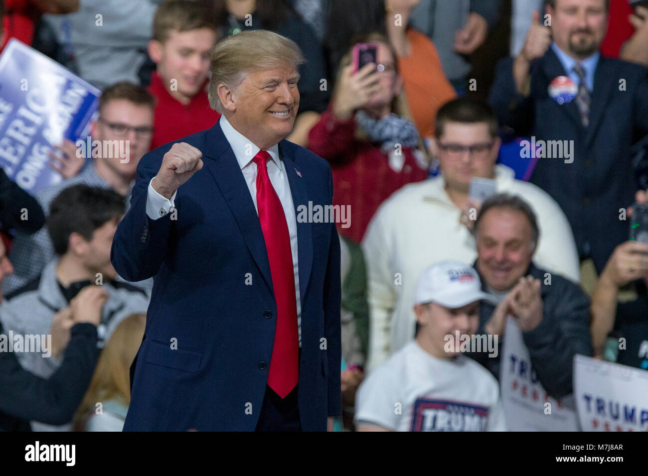 United States President Donald J. Trump takes the stage during a Make ...