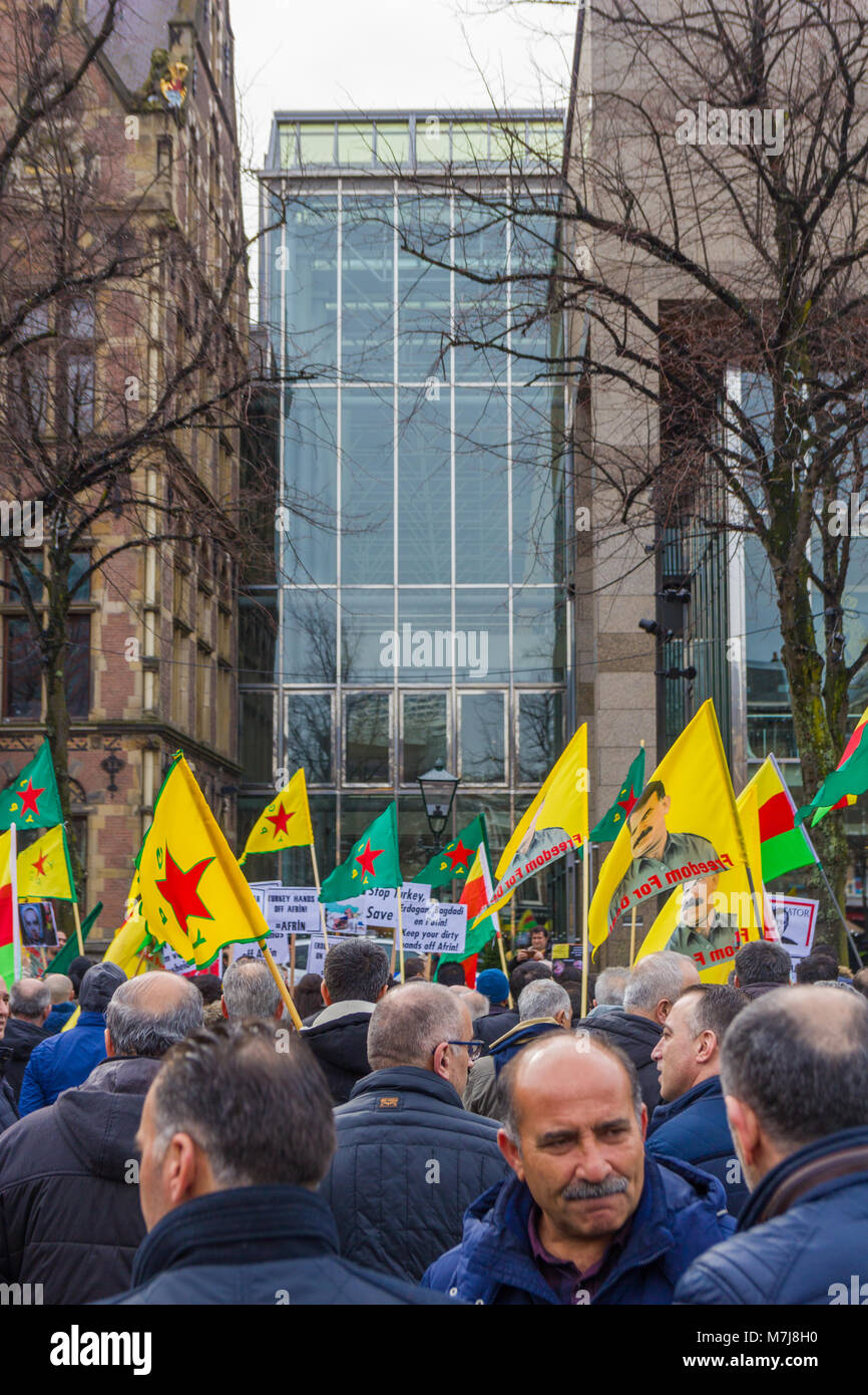 The Hague, the Netherlands. 11 March, 2018. Kurdish protest rally ...