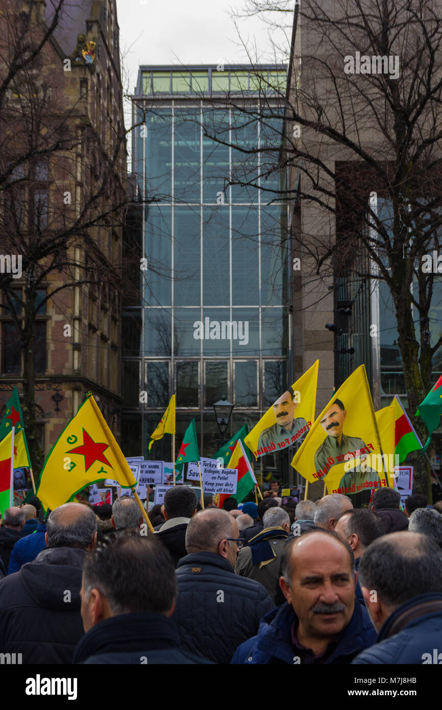 The Hague, the Netherlands. 11 March, 2018. Kurdish protest rally ...