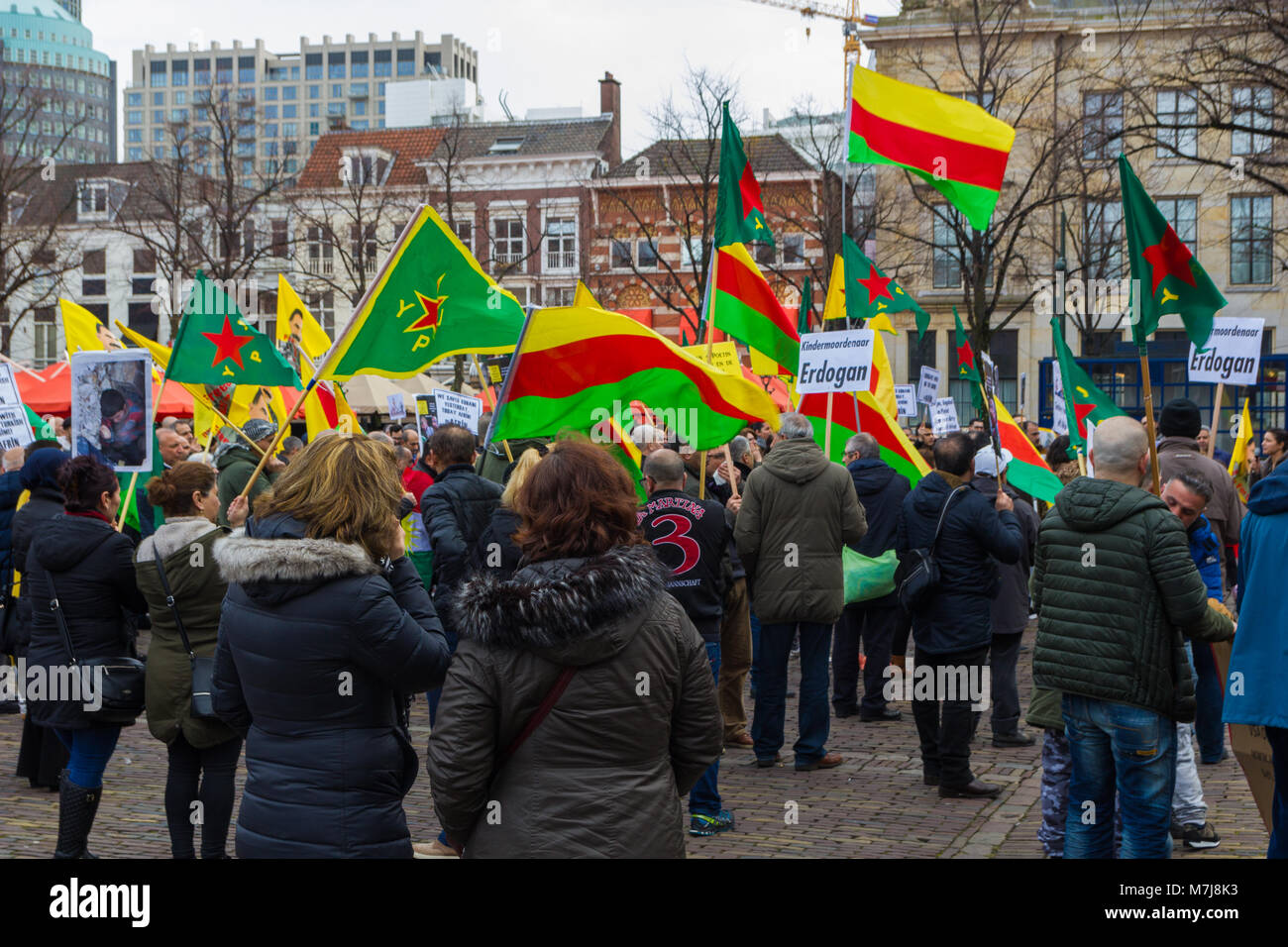 The Hague, the Netherlands. 11 March, 2018. Kurdish protest rally ...