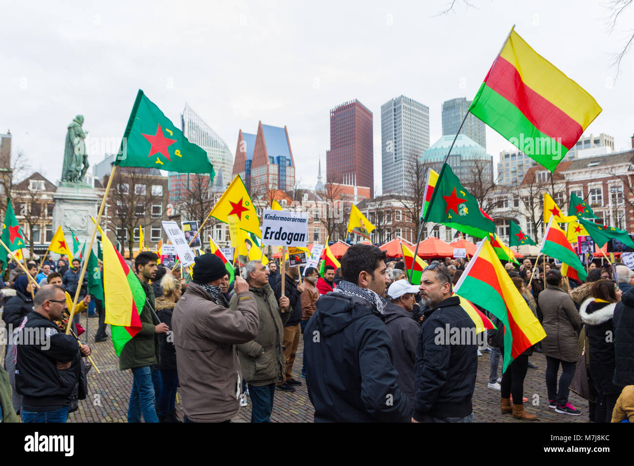The Hague, the Netherlands. 11 March, 2018. Kurdish protest rally ...